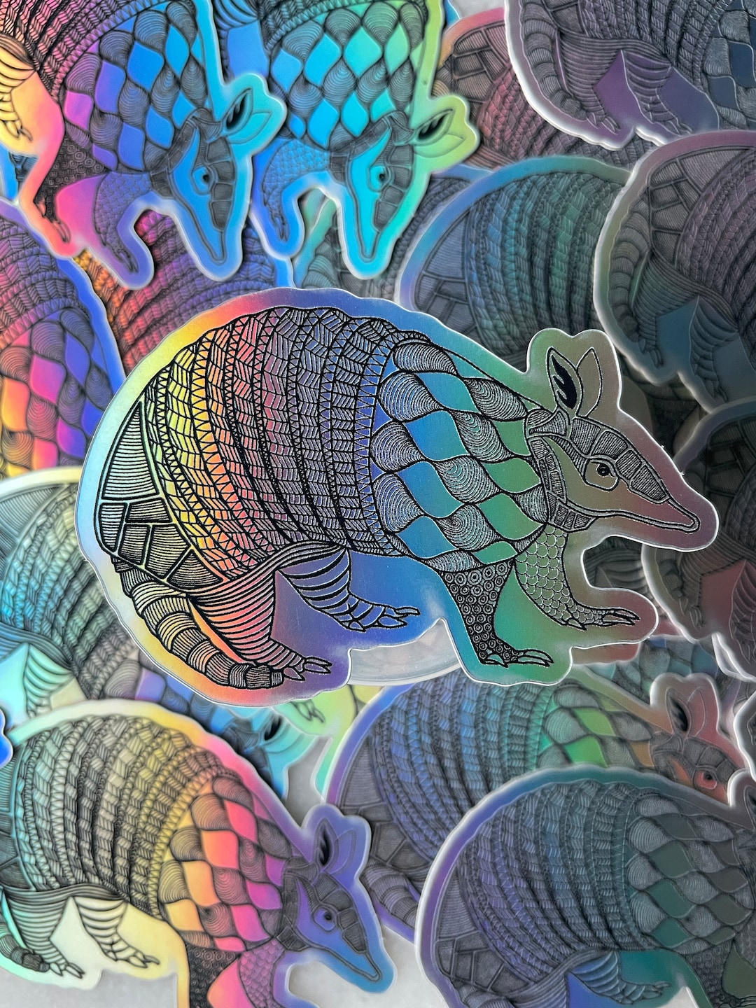 Holographic Armadillo Sticker | Armadillo | Zentangle - Etsy