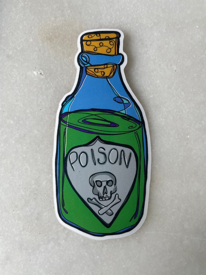 Poison Bottle Sticker Vinyl Sticker Poison Green - Etsy