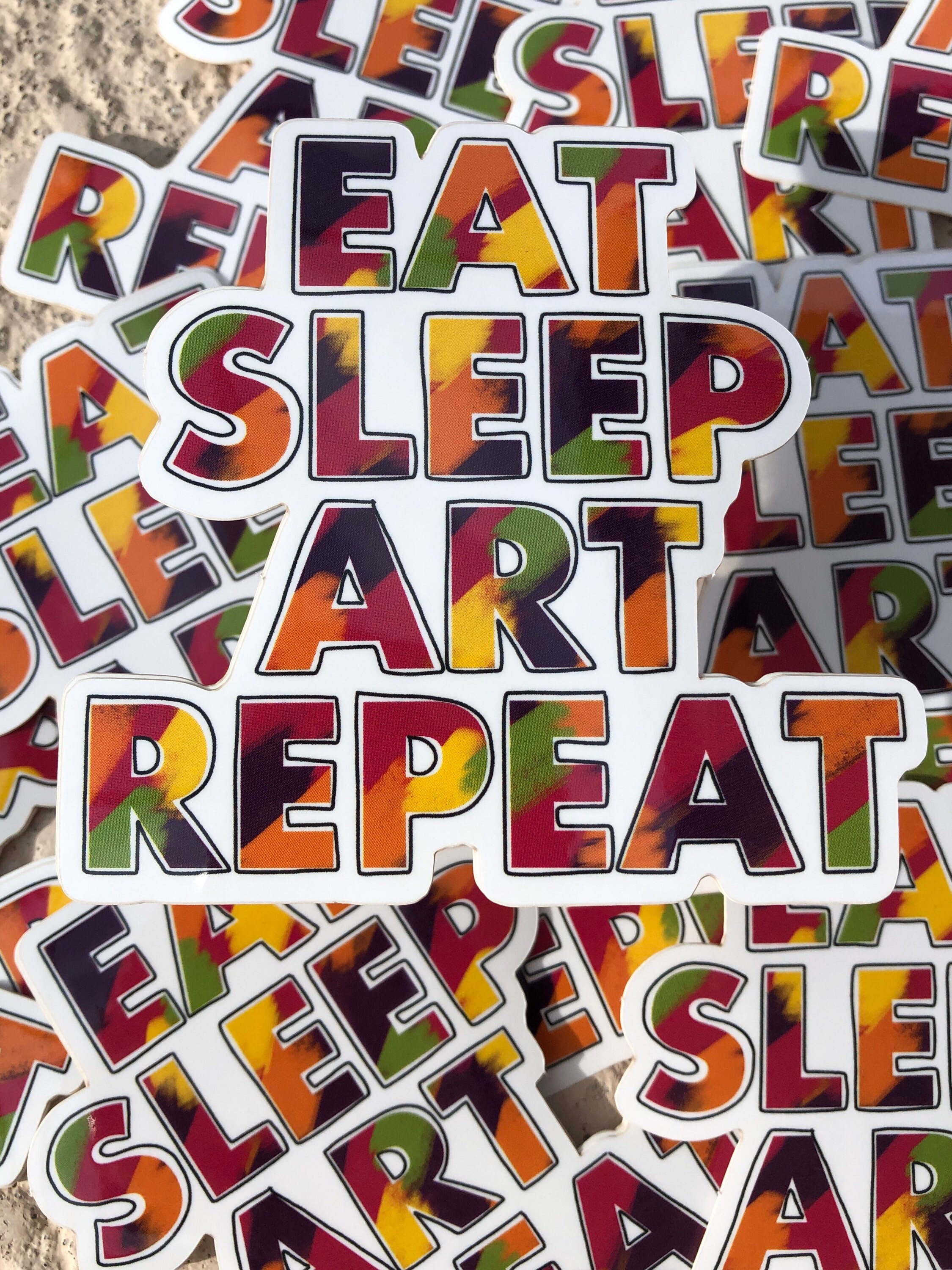 Eat Sleep Art Repeat Sticker - Etsy