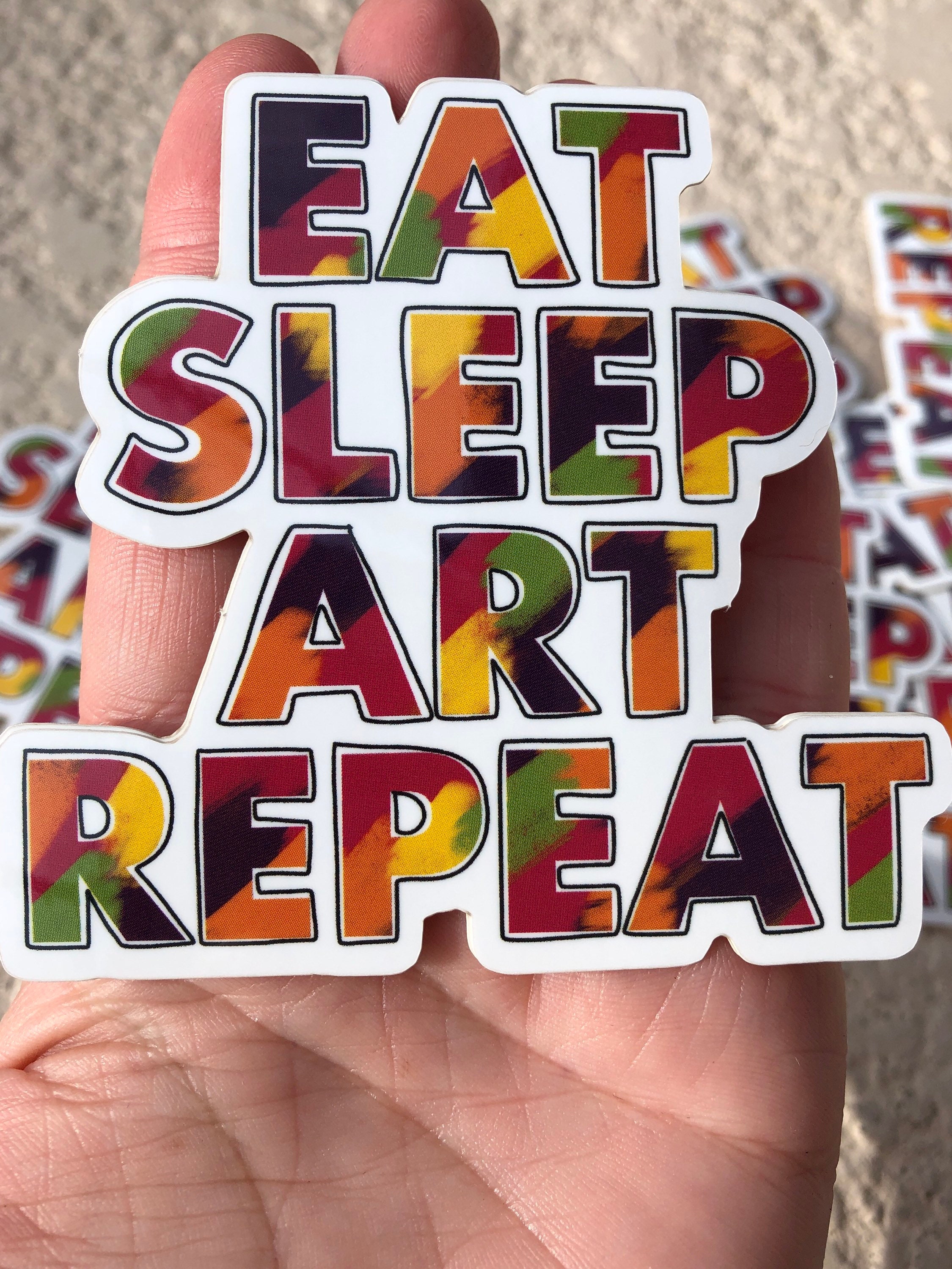 Eat Sleep Art Repeat Sticker - Etsy