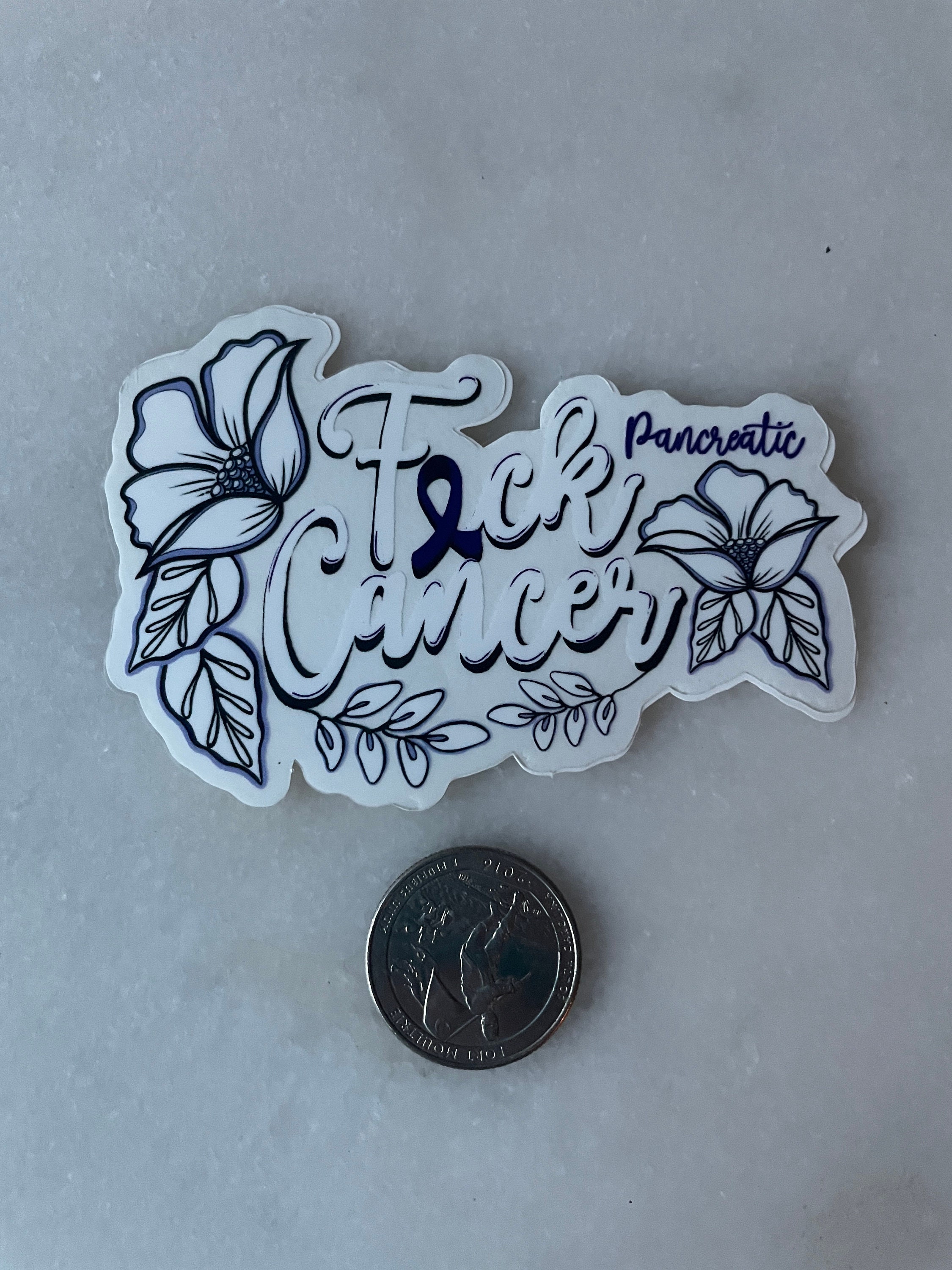 Fck Pancreatic Cancer Sticker Purple Ribbon Clear Sticker - Etsy