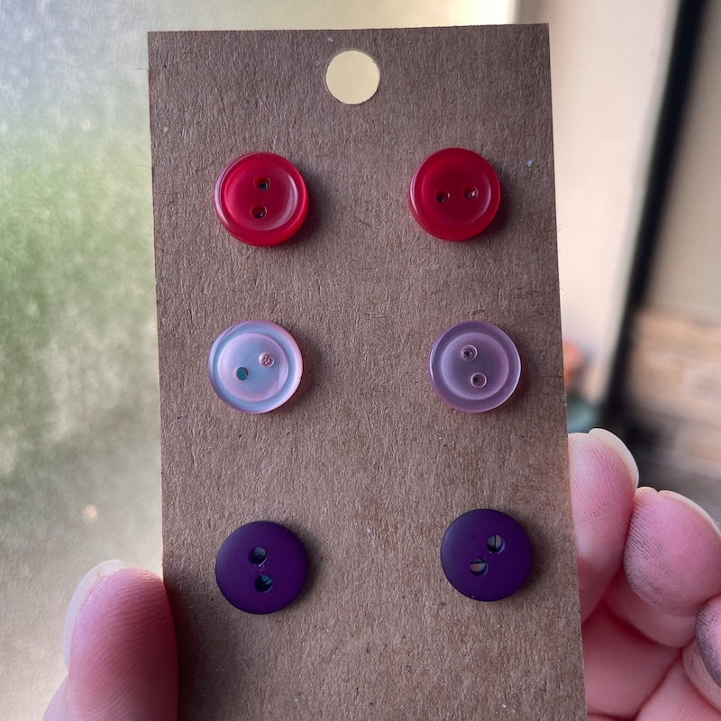 Button Earrings - Etsy
