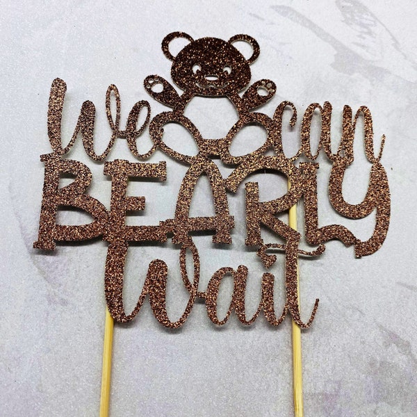 We Can Bearly Wait Gold Cake Topper - Etsy UK
