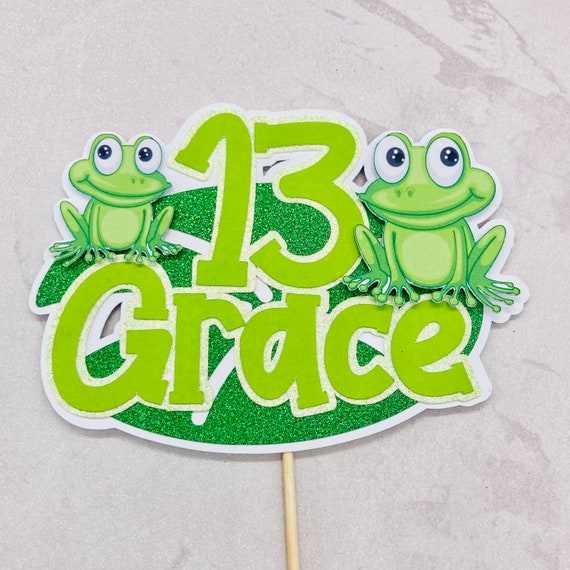 Frog Themed Personalised Cake Topper - Etsy