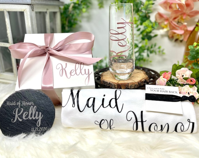 Maid of Honor Proposal, Bridesmaid Gift Box, Wedding Party Gift Set ...