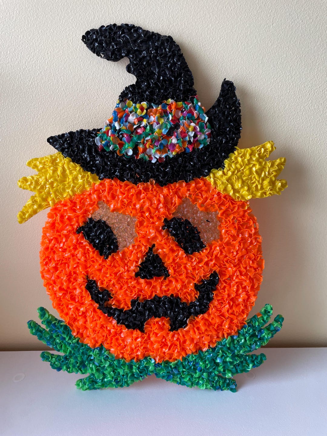 Vintage Halloween Melted Plastic Popcorn Window/wall Hangings | 1970 ...