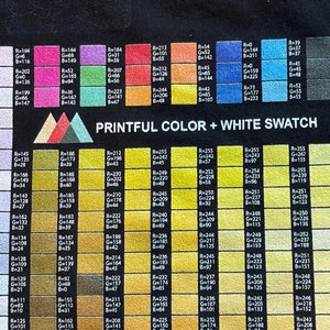 Printful RGB Color Palette - Etsy