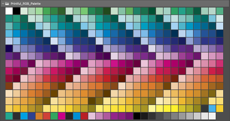 Printful RGB Color Palette - Etsy