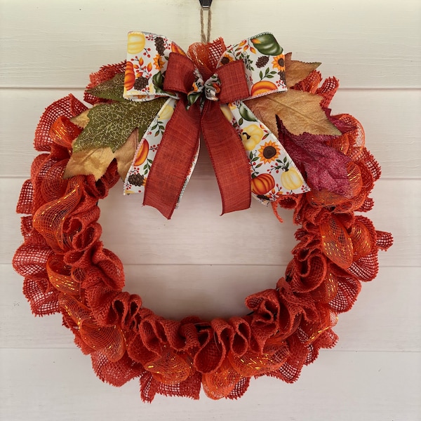 Fall Burlap Wreath - Etsy