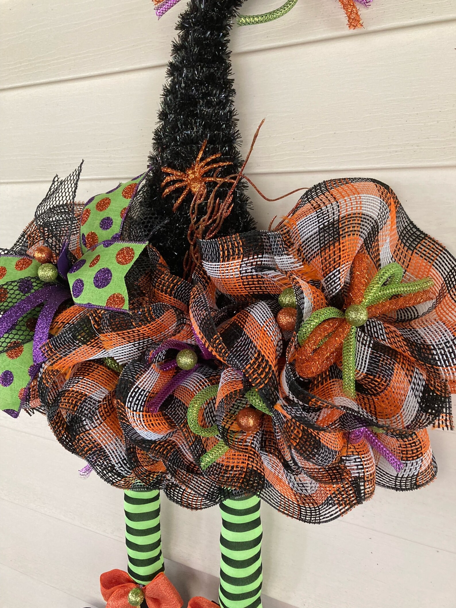 Witch Hat Wreath, Halloween Deco Mesh Witches Hat Wreath, Halloween ...