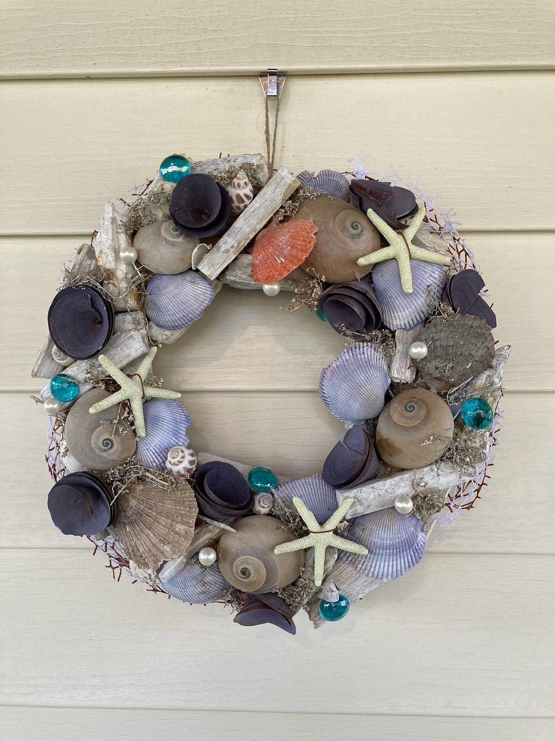 Shell Wreath, Seashell Wreath, Starfish Wreath, Sea Glass Wreath ...