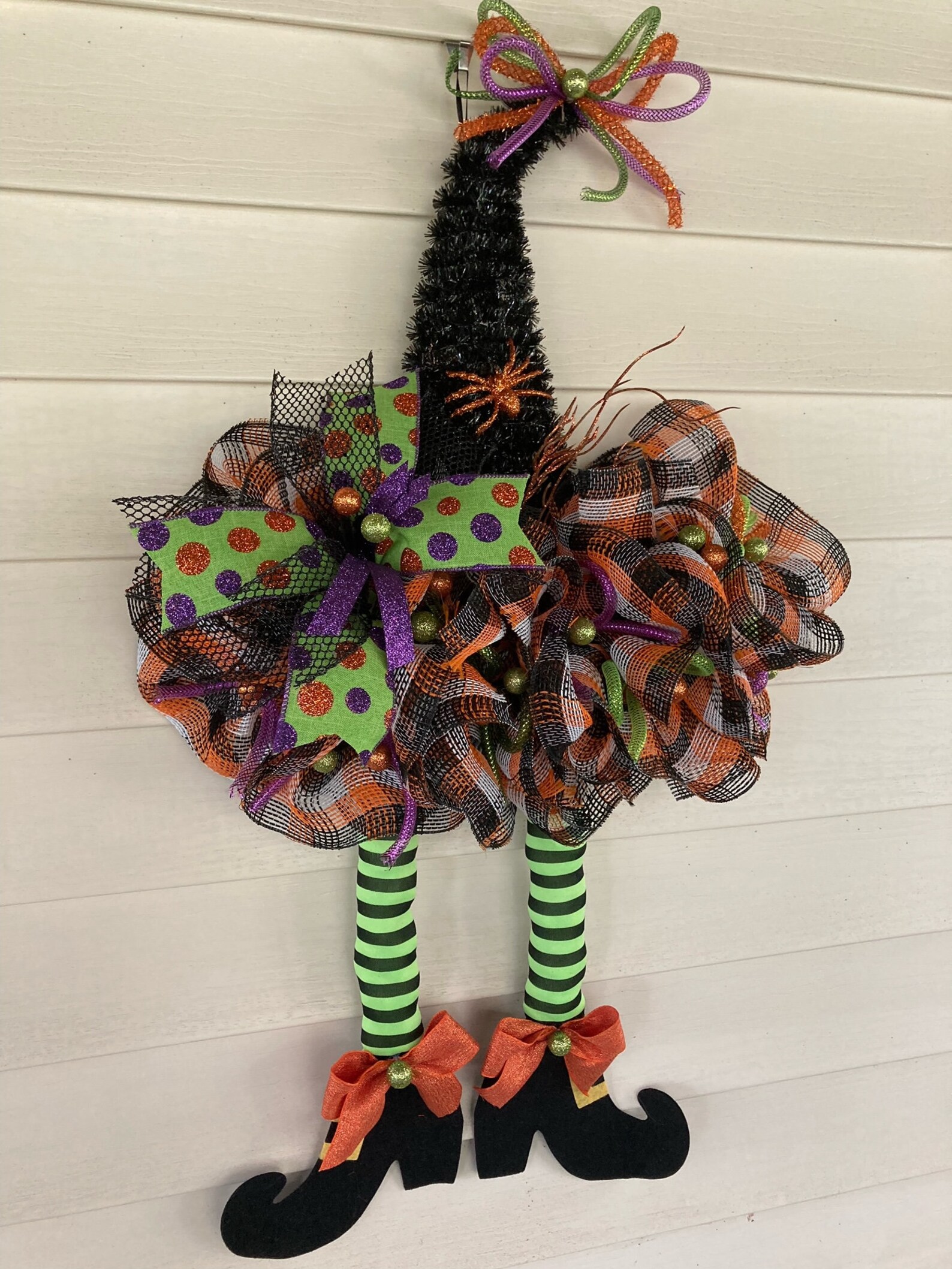 Witch Hat Wreath, Halloween Deco Mesh Witches Hat Wreath, Halloween ...
