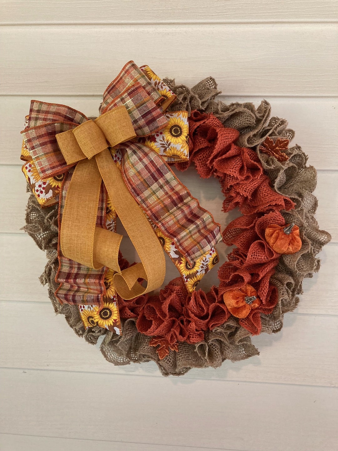 Fall Wreath, Thanksgiving Wreath, Fall Burlap Wreath for Front Door ...