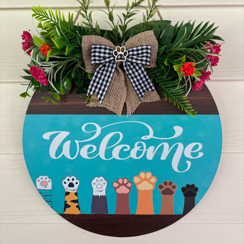 Cat Welcome Sign - Etsy