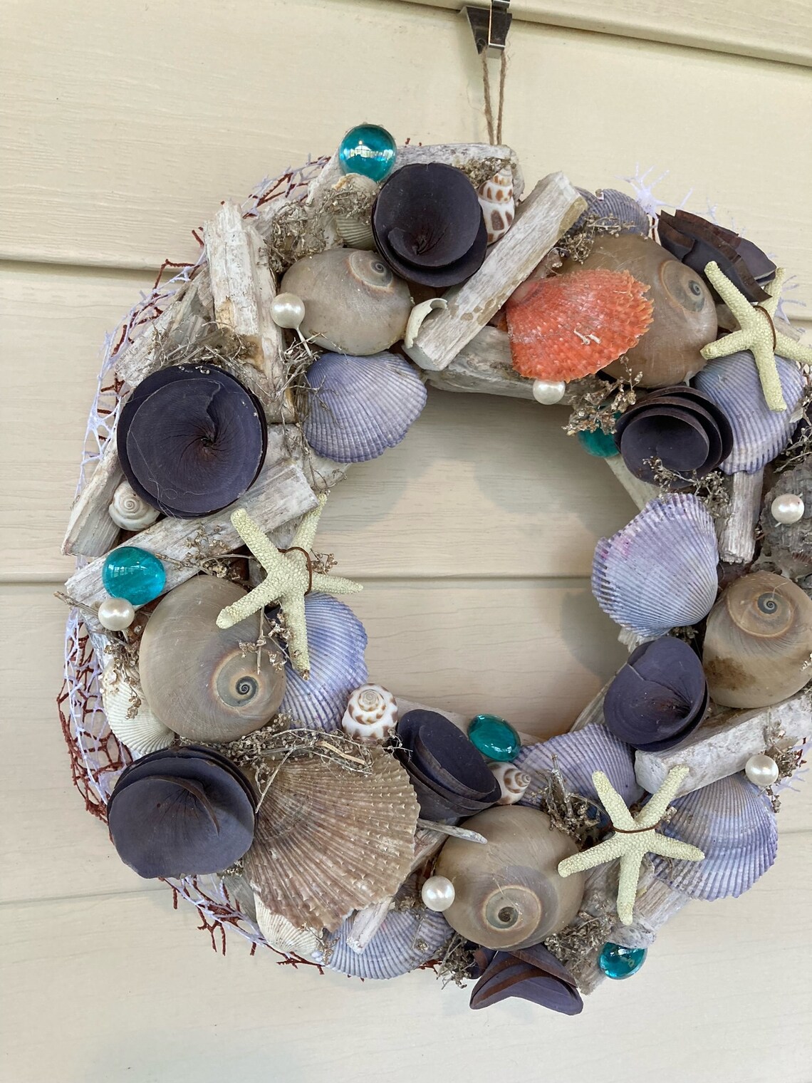 Shell Wreath, Seashell Wreath, Starfish Wreath, Sea Glass Wreath ...