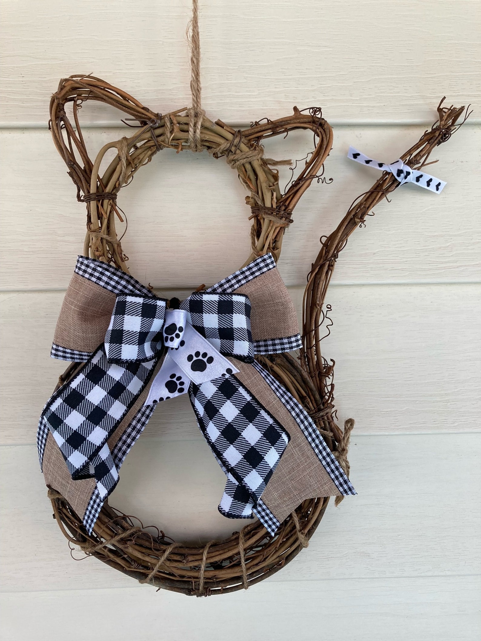 Cat Wreath Cat Wreath for Front Door Farmhouse Cat Decor - Etsy
