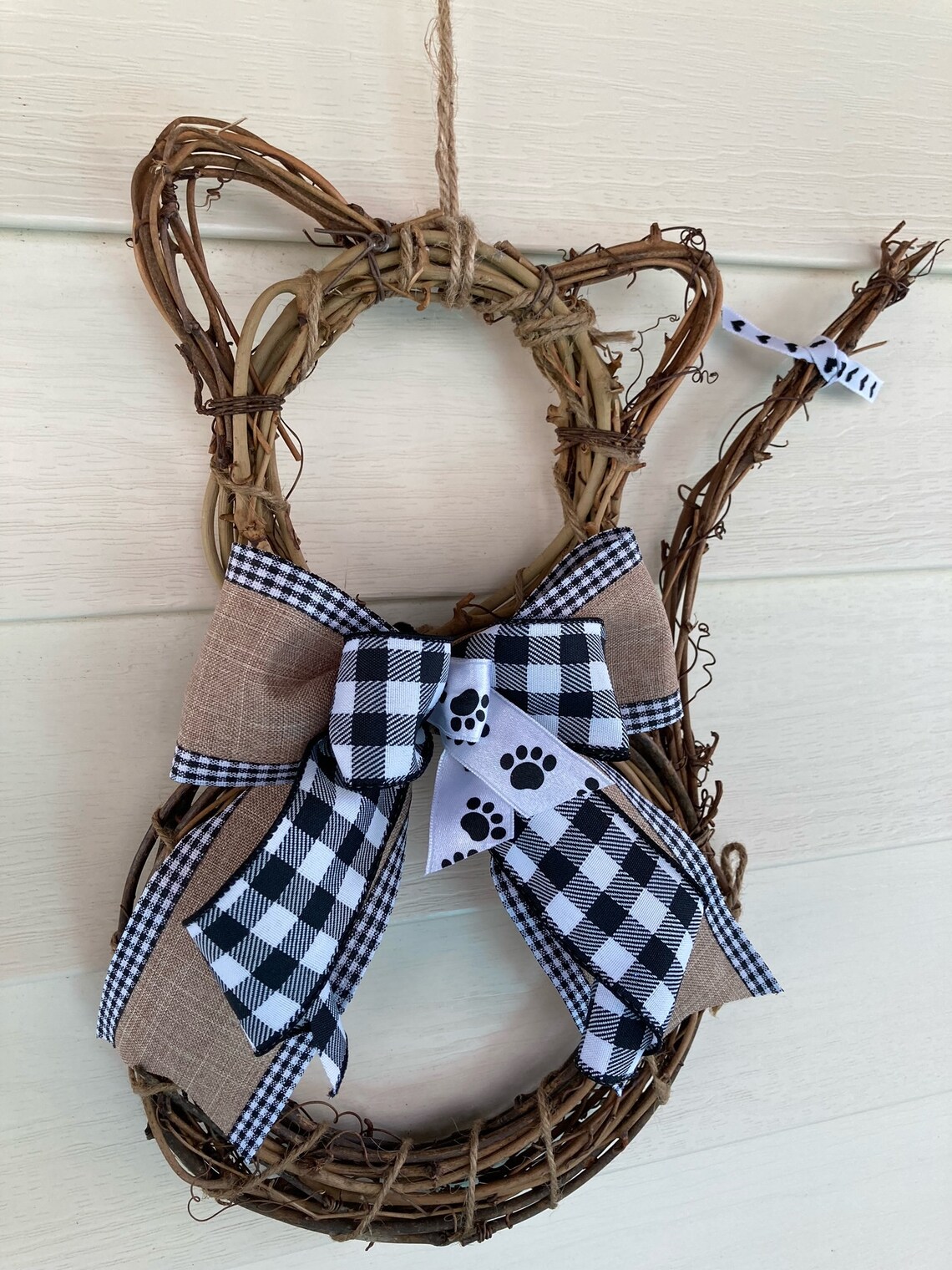 Cat Wreath Cat Wreath for Front Door Farmhouse Cat Decor | Etsy