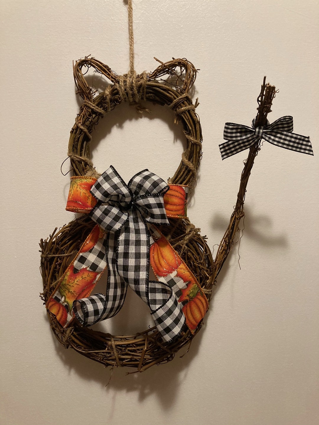 Kitty Wreath, Cat Wreath, Fall Cat Wreath, Feline Wreath, Cat Grapevine ...