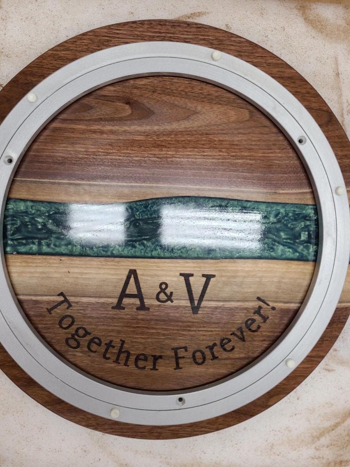 Stunning Solid Walnut Lazy Susan With Blue Resin Lazy Susan - Etsy