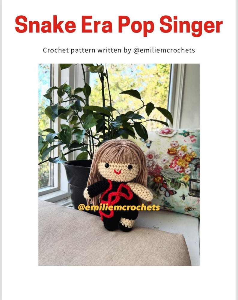 Snake Era Pop Singer CROCHET PATTERN - Etsy