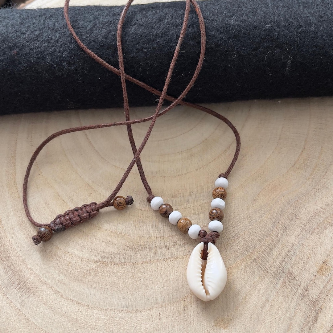 Single Cowrie Shell Cord Necklacefor Women and Men | Ocean’s Whisper ...
