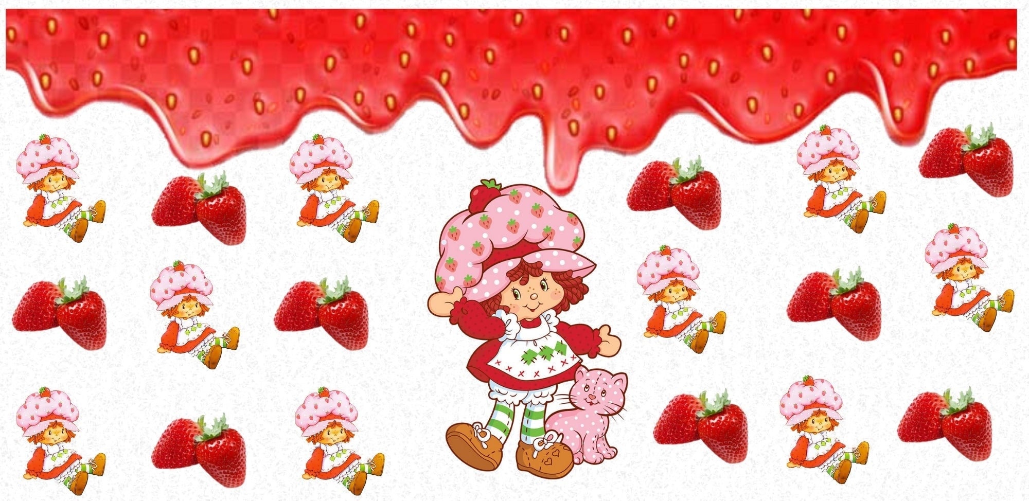 Whimsical Strawberry Shortcake Art Printable Graphics For Diy Projects