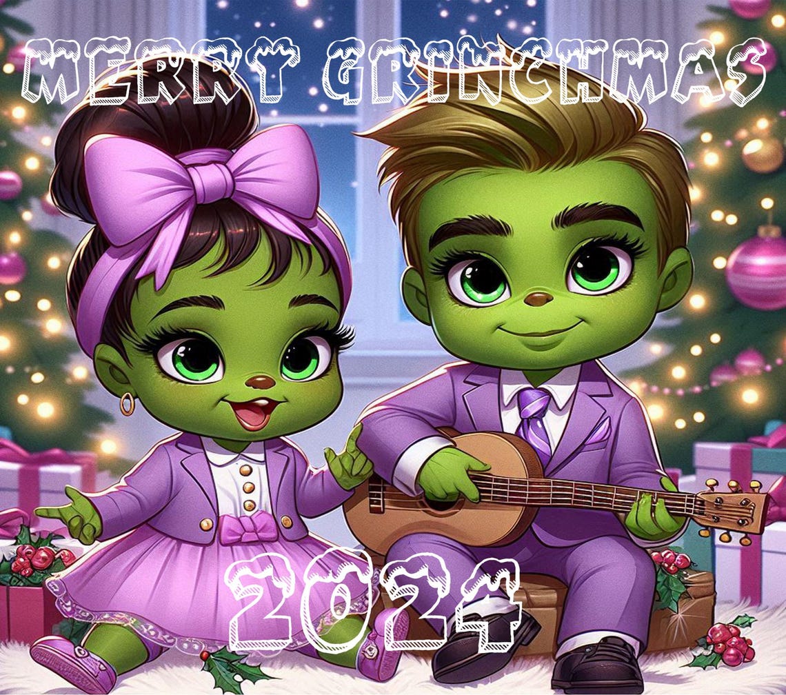 Digital PNG Design of Beautiful Grinch Babies - Etsy