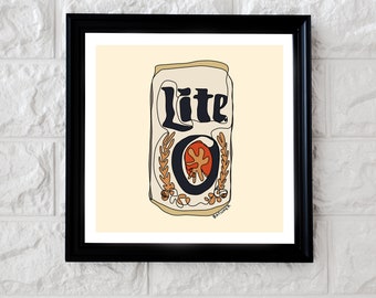 Miller Lite Beer Art Print evolution of Miller Lite - Etsy
