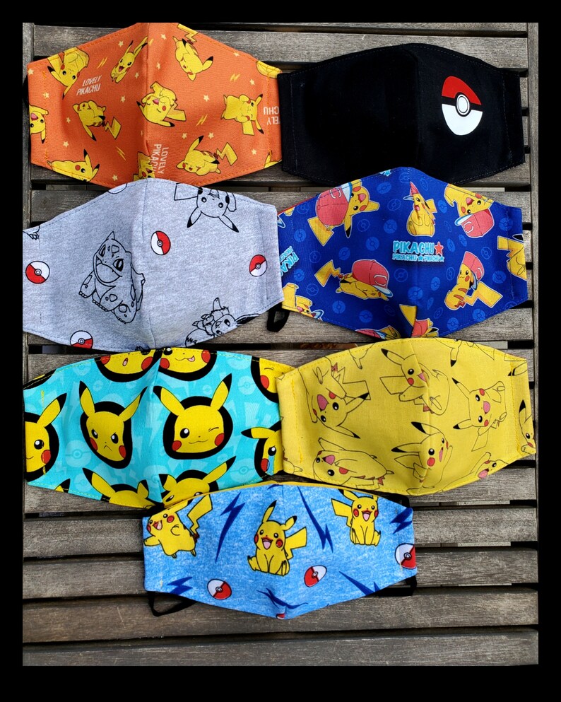 Pikachu Face Mask Pokemon Face Mask Pikachu Mask Pokeball - Etsy