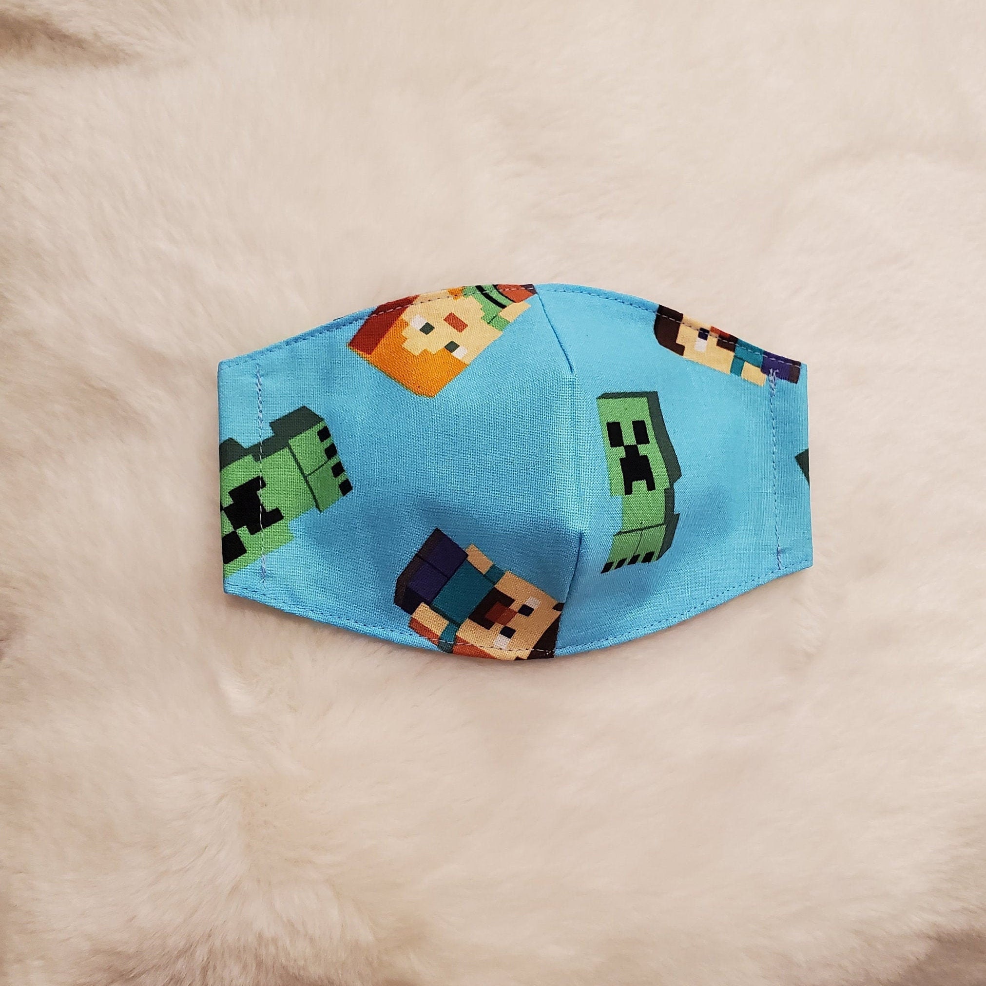 Minecraft Face Mask Minecraft Mask 3 layer Face Mask Kids | Etsy