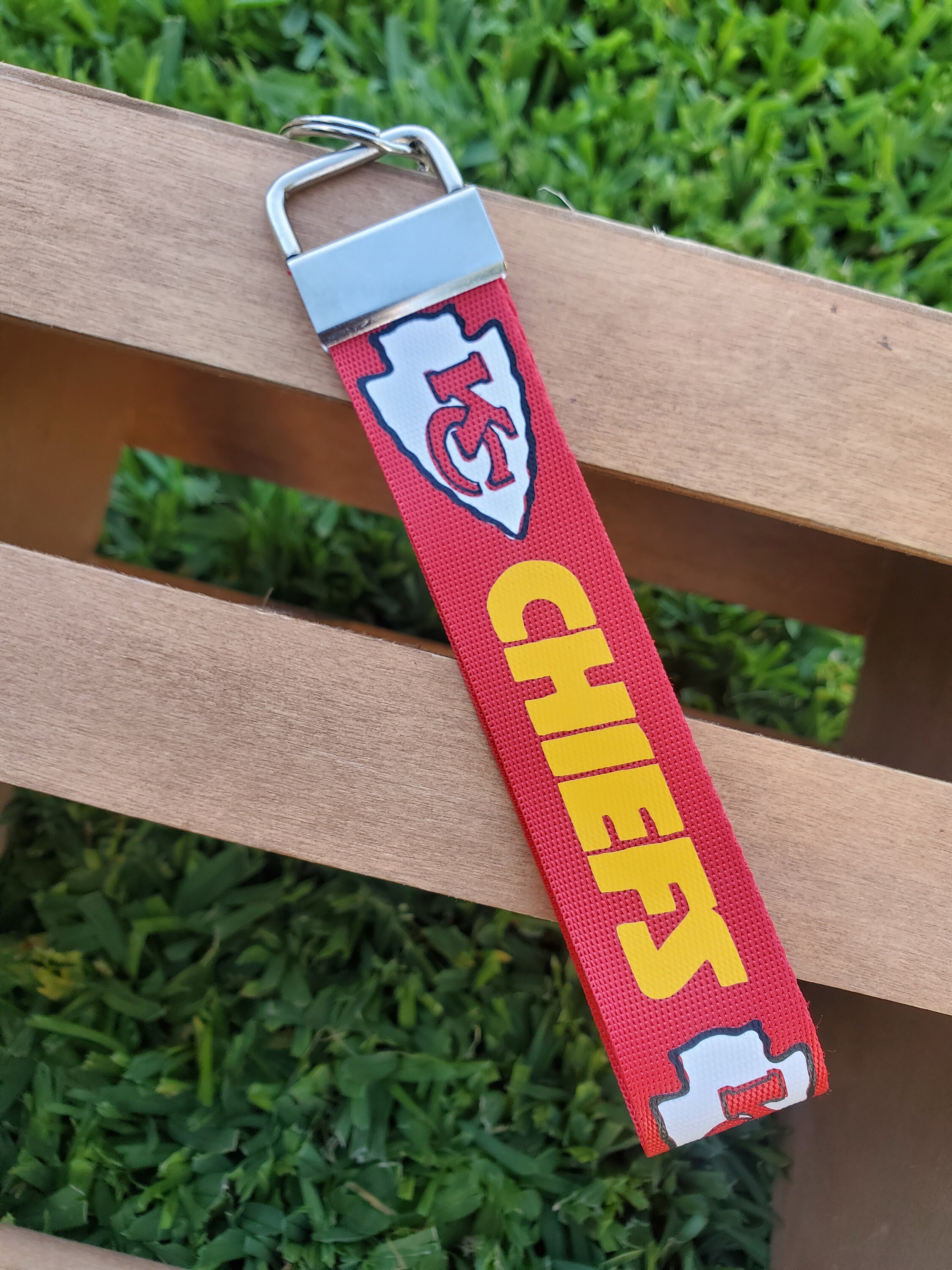 Kansas City chiefs keychain KC Chiefs Polyester Webbing | Etsy