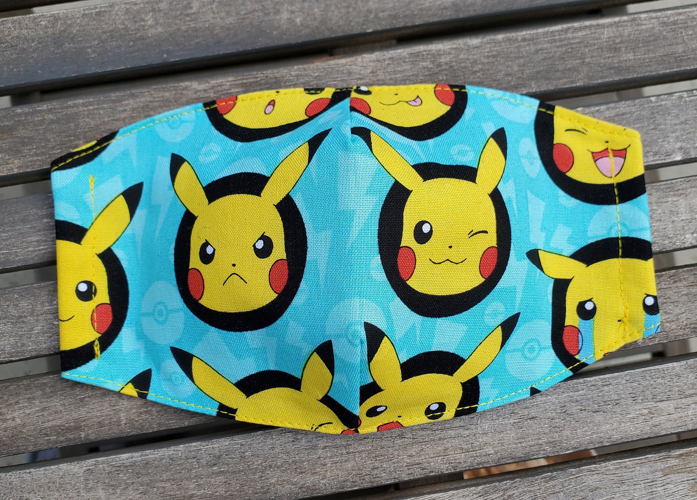 Pikachu Face Mask Pokemon Face Mask Pikachu Mask Pokeball - Etsy Canada