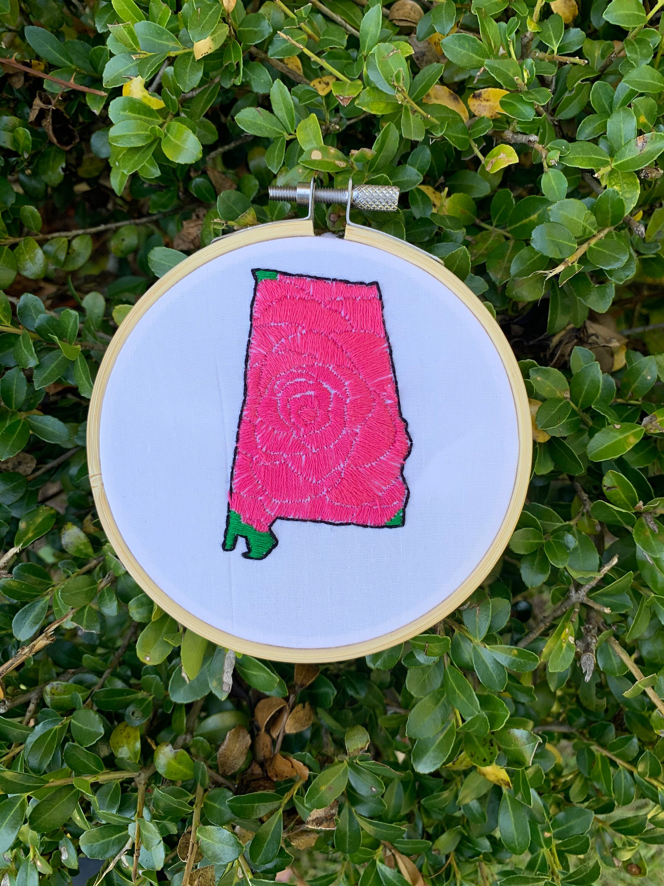 Hand Embroidery State and Flower, State Flower Embroidery, Hoop Art ...