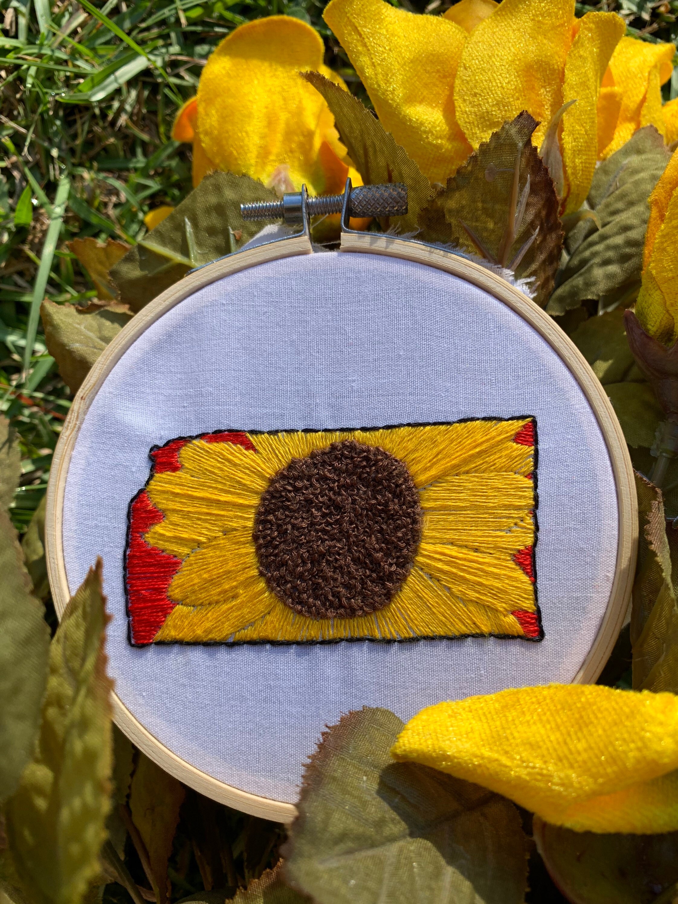 Hand Embroidery State and Flower, State Flower Embroidery, Hoop Art ...