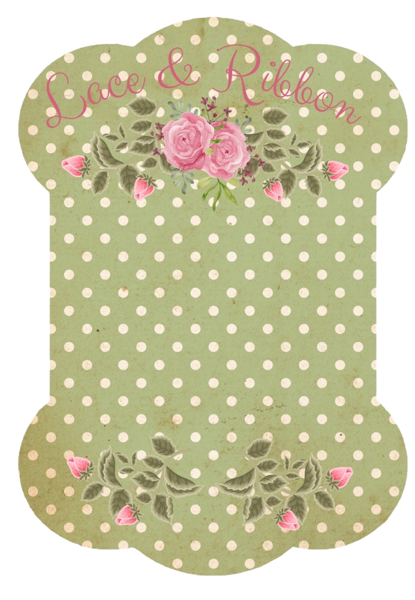 Printable Spool Card for Lace and Ribbon Junk Journal Instant Download ...