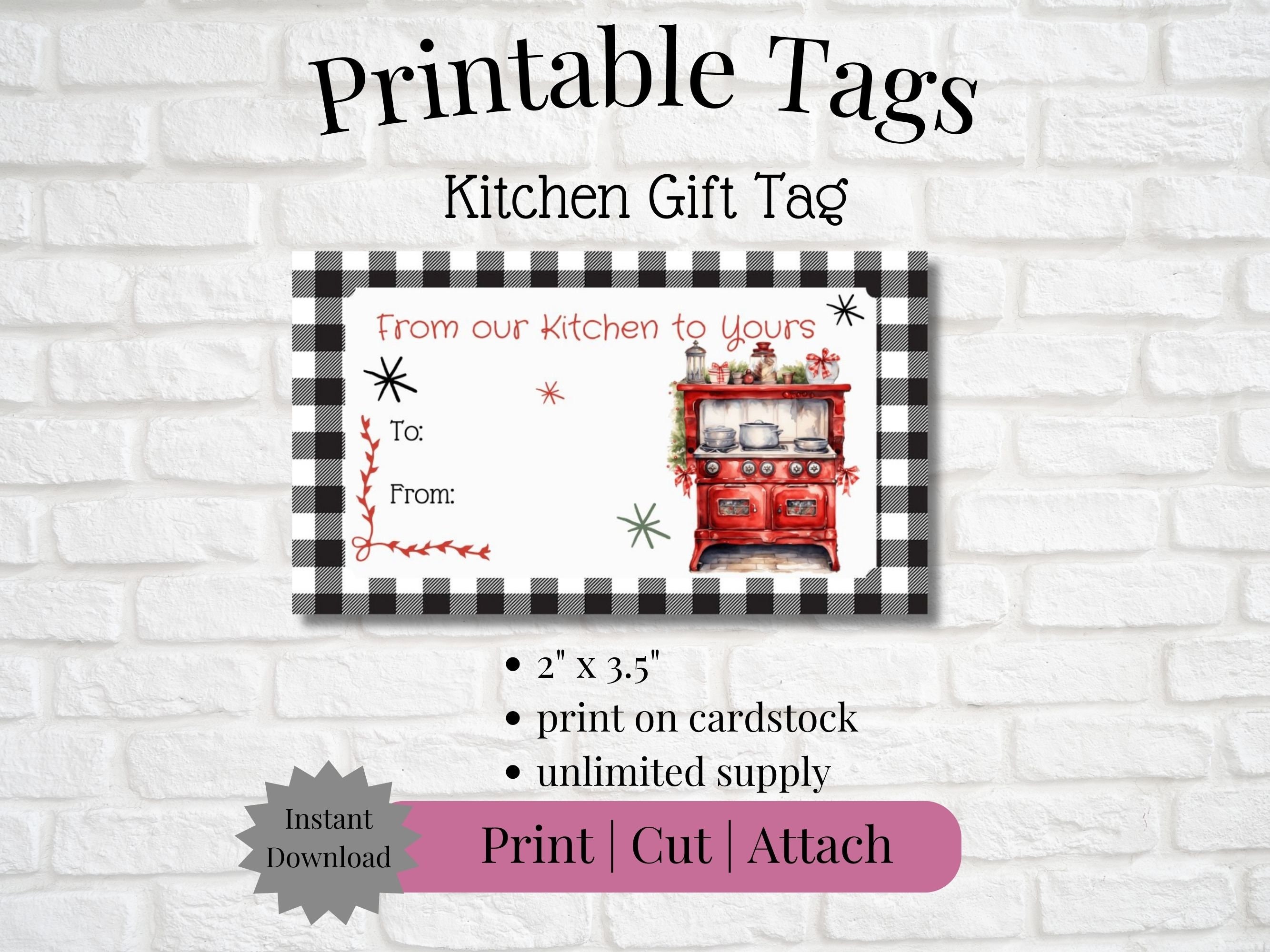 Printable Tag for Kitchen Holiday/christmas Food Gifts Instant Download ...