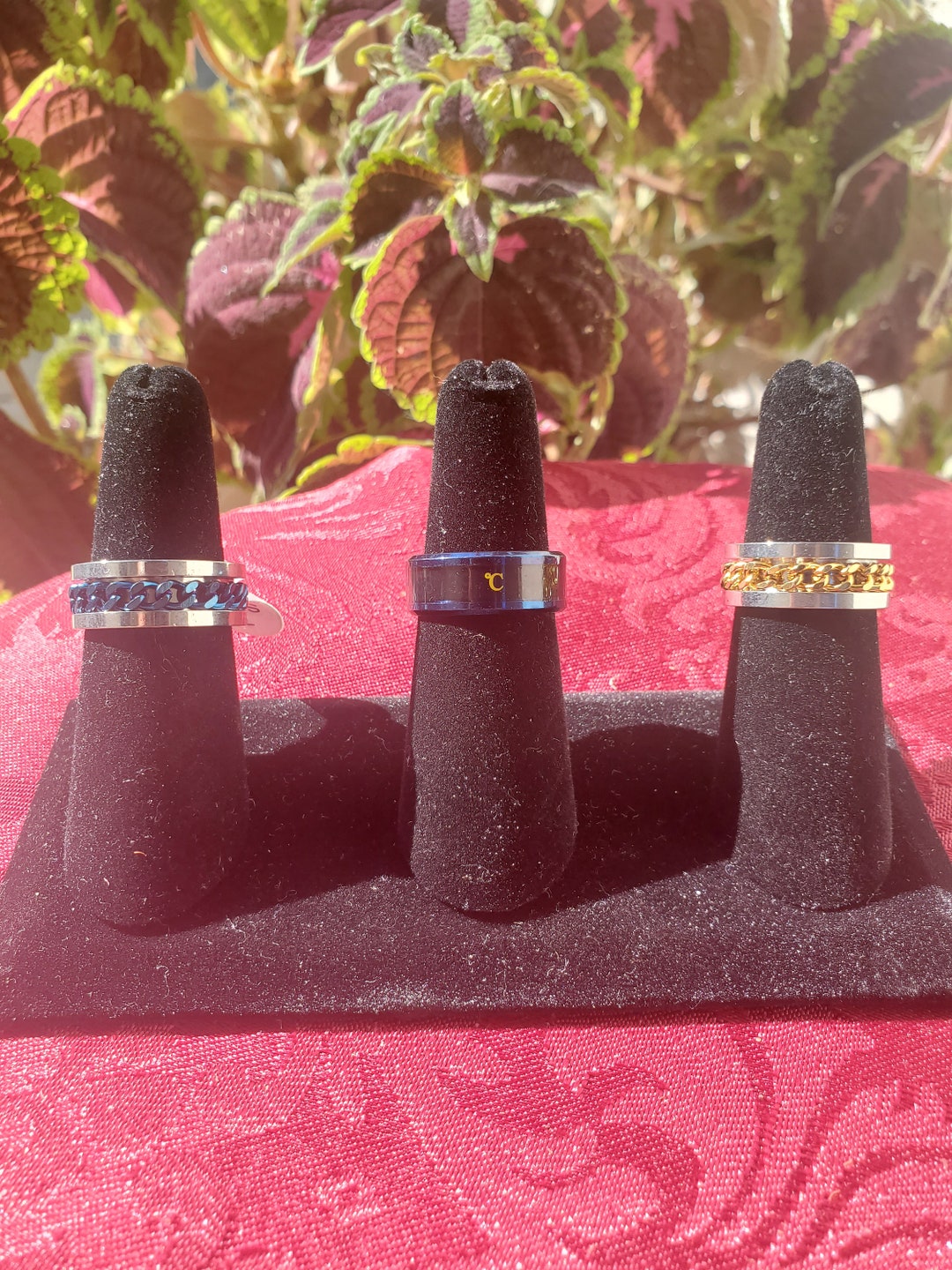 Cuban Link Spinner Ring | Body Temp Mood Ring - Etsy