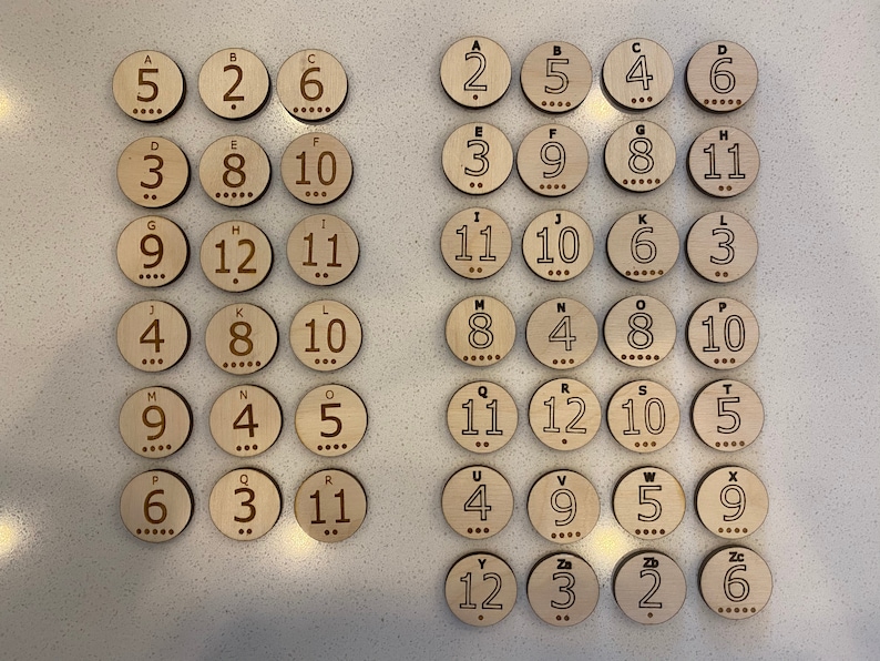 Settlers of Catan Number Tokens: Laser Cut Baltic Birch Wood ...