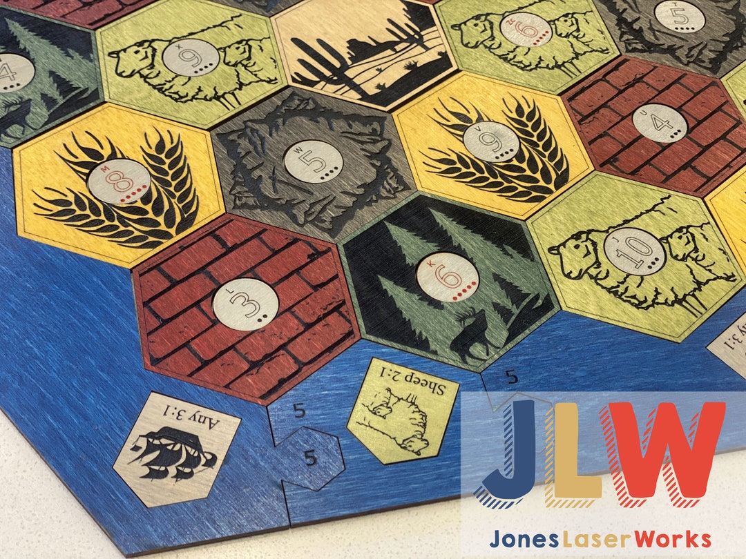 2-6 Player Custom Settlers Board HAND PAINTED & FINISHED Laser Cut ... 2-6 Player Custom Settlers Board HAND PAINTED & FINISHED Laser Cut ...