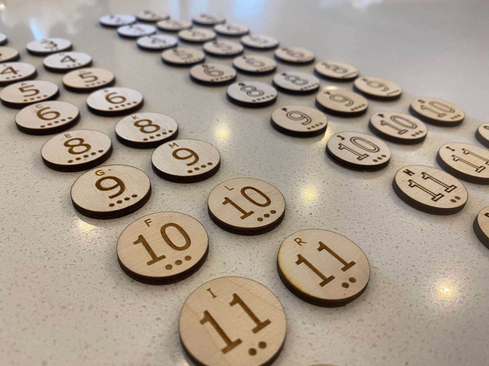 Wood Replacement Number Tokens with Alphabet and Roll Chance | Etsy