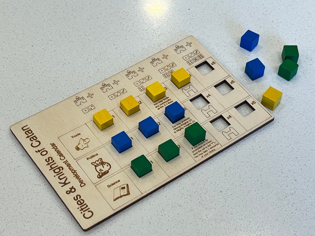 Cities & Knights Building Cost Card: Laser Cut Wood, Board Game Tracker ...