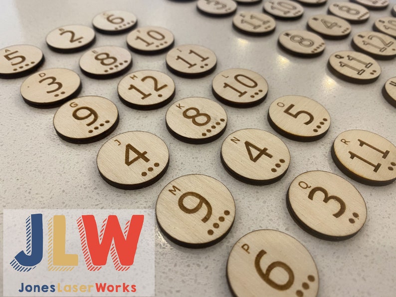 Settlers of Catan Number Tokens: Laser Cut Baltic Birch Wood ...
