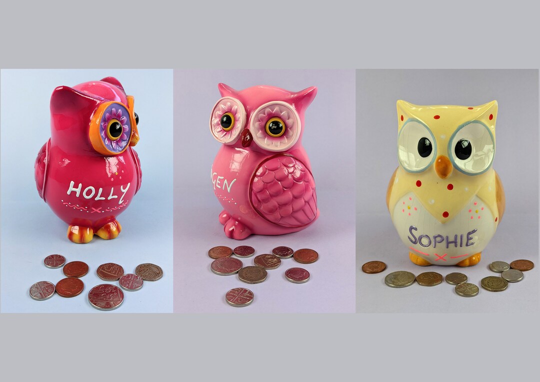 Owl Money Box PERSONALISED With Your Name - Etsy UK