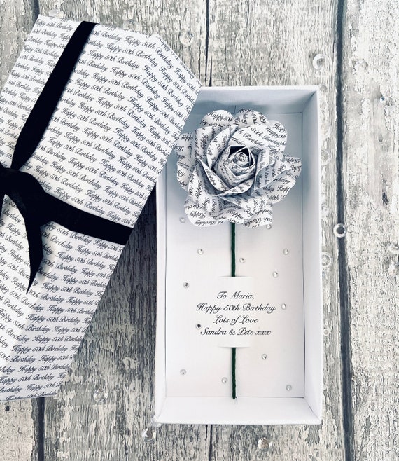Personalised 50th Birthday Rose and Gift Box Keepsake Gift - Etsy