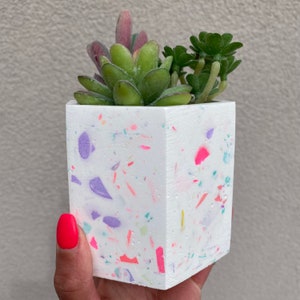 Pastel Terrazzo Planter Jesmonite Plant Pot Makeup Brush Holder the ...