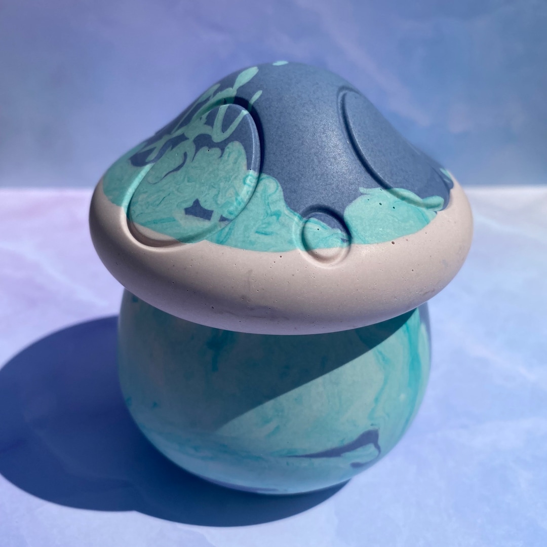 Mushroom Jar - Stash Jar - Jesmonite Jar - Dopamine Decor, Maximalist ...