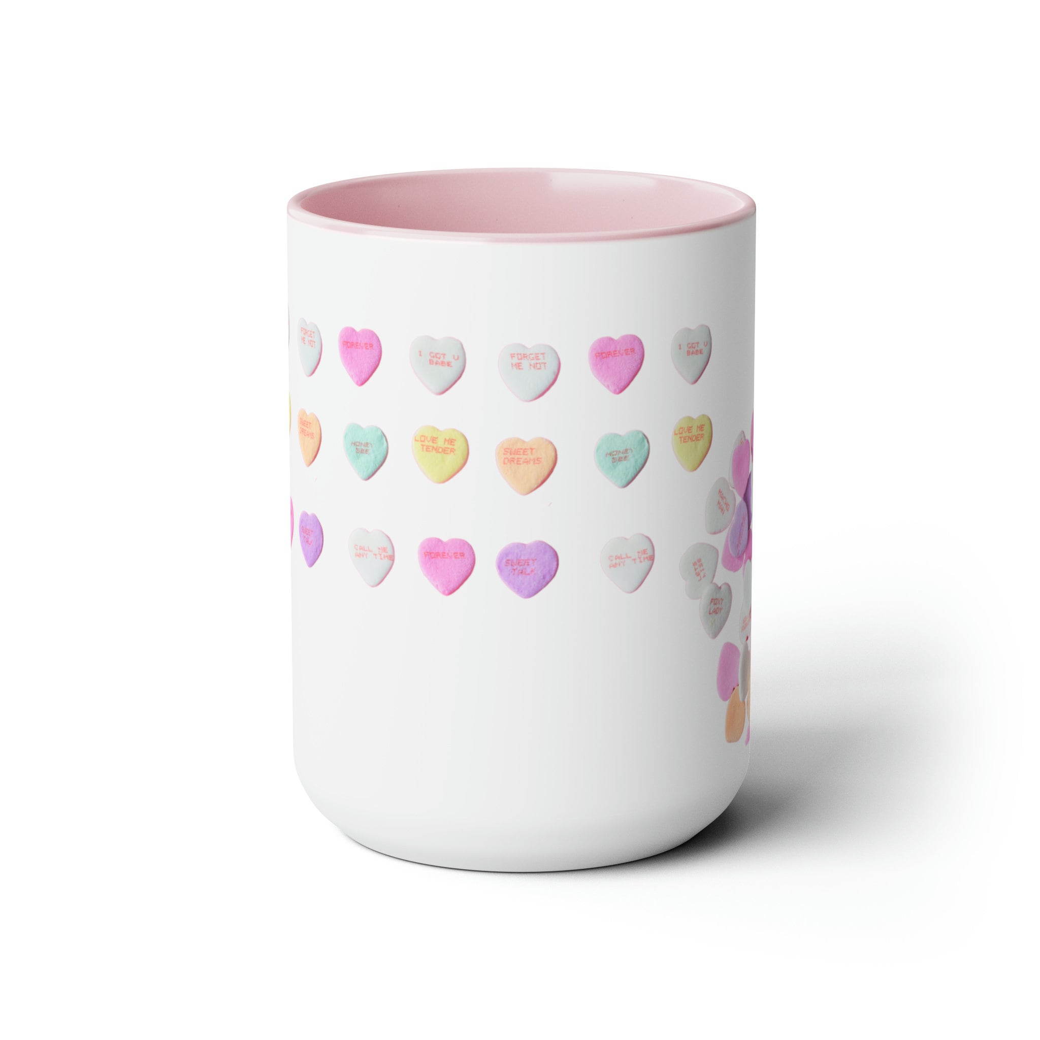Valentines Day Conversation Candy Heart Mug, Unique Cute Design Ceramic ...