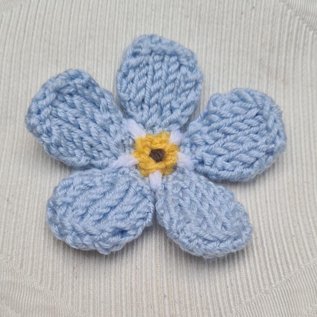 Knitted Forget-me-not - PDF Forget-me-not Knitting Pattern - Etsy