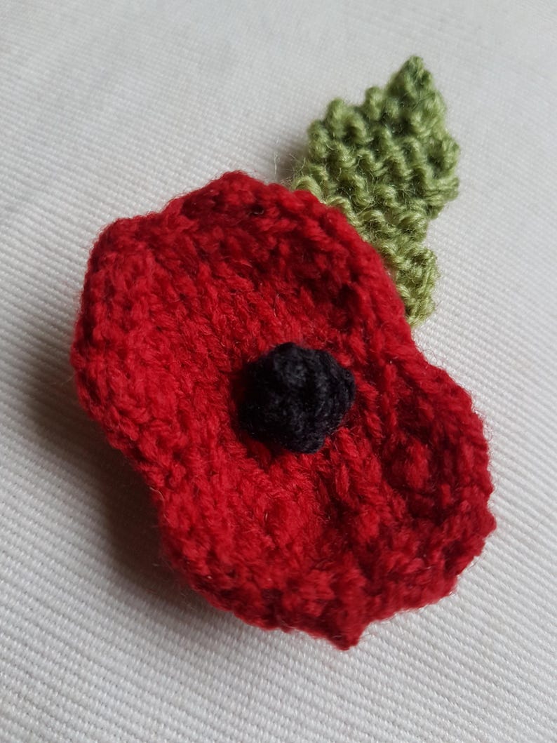 Traditional Knitted Poppy - PDF Traditional Poppy Knitting Pattern - Etsy