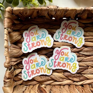 You Are Strong Vinyl Sticker, Self Love Sticker, Positive Affirmation ...